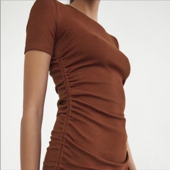 Zara | Dresses | Zara Ruched Ribbed Dress | Poshmark